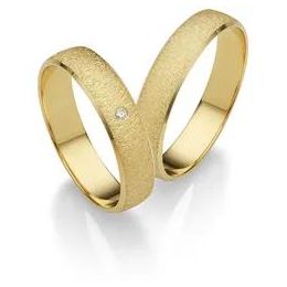 Trauring Firetti "Schmuck Geschenk Gold 375 Hochzeit Ehering "LIEBE" Gr. 57, gold (gelbgoldfarben), Fingerringe, Damen, 57, 0,01 SI = kleine Einschl&uuml;sse mit Brillant, Gelbgold 585, 4,5mm, Trauring, Made in Germany, wahlweise mit oder ohne Brillant