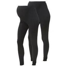 Umstandsleggings MAMALICIOUS "MLLEA", Damen, Gr. XS (34), N-Gr, schwarz (schwarz, schwarz), Jersey, Obermaterial: 95% Baumwolle, 5% Elasthan, unifarben, Basic, lang, Hosen, in k&ouml;rpernahem Fit
