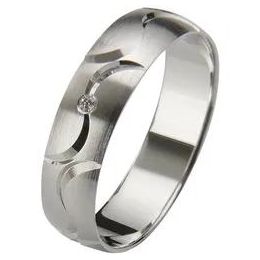 Trauring Firetti "Schmuck Geschenk Gold 375 Hochzeit Ehering Trauring "LIEBE" Gr. 19, wei&szlig; (wei&szlig;goldfarben), Fingerringe, Damen, 19, 0,01 SI = kleine Einschl&uuml;sse mit Brillant, Wei&szlig;gold 375, 5mm, Trauring, Made in Germany, wahlweise mit oder ohne Brillant
