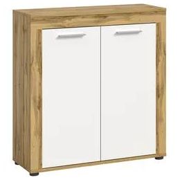 Highboard Home Affaire "Aosta, H&ouml;he 88 cm, in verschiedenen Farbausf&uuml;hrungen", wei&szlig; (wotan eiche, wei&szlig;), B:80cm H:88cm T:35cm, FSC-zertifizierter Holzwerkstoff, Sideboards, Highboard, mit 2 T&uuml;ren und 3 F&auml;chern, Wohnzimmer, Kommode, Schrank