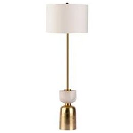 Kayoom Stehlampe "Stehlampe Cirus 225", wei&szlig; (wei&szlig;, gold), 1, H: 127cm, 1 Stk., Leuchten, Sockel in Material-Mix aus Marmor und Eisen, mit Stoffschirm, Stehlampe