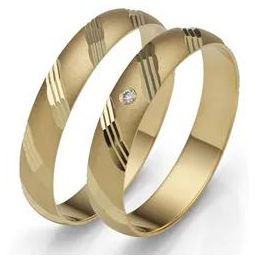 Trauring Firetti "Schmuck Geschenk Gold 375 Hochzeit Ehering "LIEBE" Gr. 66, gold (gelbgoldfarben), Fingerringe, Damen, 66, ohne Brillant, Gelbgold 585, 4mm, Trauring, Made in Germany, wahlweise mit oder ohne Brillanten