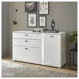 Sideboard Home Affaire "LONG ISLAND", wei&szlig;, B:150cm H:86cm T:42cm, Holzwerkstoff, Sideboards, Sideboard, in moderner Trendfarbe,inklusive senkrechter Beleuchtung,Breite 150 cm