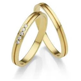Trauring Firetti "Schmuck Geschenk Gold 375 Hochzeit Ehering "LIEBE" Gr. 53, gold (gelbgoldfarben), Fingerringe, Damen, 53, 0,05 SI = kleine Einschl&uuml;sse mit Brillanten, Gelbgold 585, 2,5mm, Trauring, Made in Germany, wahlweise mit oder ohne Brillanten