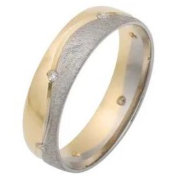 Trauring Firetti "Schmuck Geschenk Gold 375 Hochzeit Ehering Trauring "LIEBE" Welle" Gr. 19, gold (gelbgoldfarben, wei&szlig;goldfarben), Fingerringe, Damen, 19, 0,06 SI = kleine Einschl&uuml;sse mit Brillanten, Gelbgold 375 Wei&szlig;gold 375, 5mm, Gelbgold 375, Wei&szlig;gold 375, Trauring, Made in Germany - wahlweise mit oder ohne Brillanten, Topseller