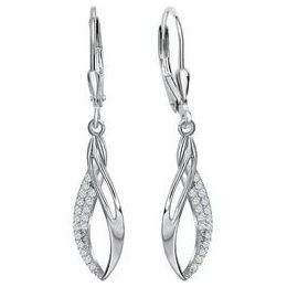 Paar Ohrh&auml;nger Firetti "Schmuck Geschenk Silber 925 Ohrschmuck Patentbrisur Tropfen", silber (silberfarben, kristallwei&szlig;, kristallwei&szlig;), Ohrringe, Damen, Silber 925 (Sterlingsilber), mit Zirkonia (synth.)