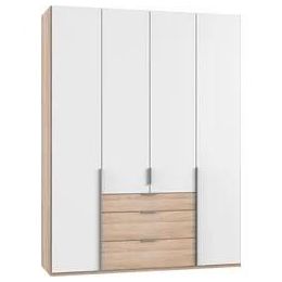 Kleiderschrank wimex "New York", wei&szlig; (struktureichefarben hell, front wei&szlig;), B:180cm H:236cm T:58cm, Schr&auml;nke, Kleiderschrank, wahlweise 208 oder 236cm hoch