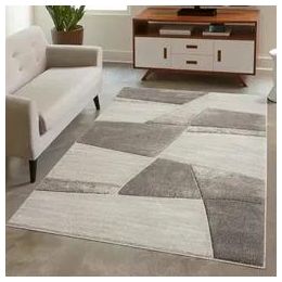 Teppich Carpet City "BONITO 9053", braun, B:160cm H:11mm L:230cm, Obermaterial: 100% Polypropylen, Teppiche, Teppich, L&auml;ufer, Flachflor, Hochtief-Muster/ 3D-Effekt, Geo-Muster, Wohnzimmer
