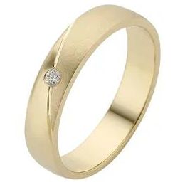 Trauring Firetti "Schmuck Geschenk Gold 375 Hochzeit Ehering Trauring "LIEBE" Gr. 21, gold (gelbgoldfarben), Fingerringe, Damen, 21, 0,03 SI = kleine Einschl&uuml;sse mit Brillant, Gelbgold 585, 4mm, Trauring, Made in Germany, wahlweise mit oder ohne Brillant