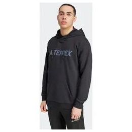 Kapuzensweatshirt Adidas TERREX "MT L LOGO HD", Herren, Gr. L, schwarz, Obermaterial: 70% Baumwolle, 30% Polyester, Sweatshirts