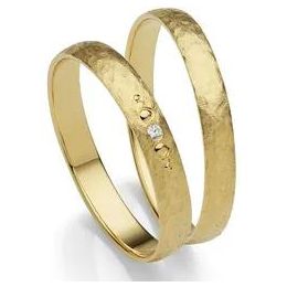 Trauring Firetti "Schmuck Geschenk Gold 375 Hochzeit Ehering "LIEBE" Gr. 53, gold (gelbgoldfarben), Fingerringe, Damen, 53, 0,01 SI = kleine Einschl&uuml;sse mit Brillant, Gelbgold 585, 3mm, Trauring, Made in Germany, wahlweise mit oder ohne Brillant