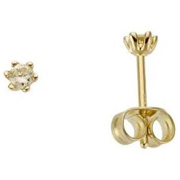 Paar Ohrstecker Firetti "Schmuck Geschenk Gold 750 Ohrschmuck Solit&auml;r", gold (gelbgoldfarben), Ohrringe, Damen, 3,7mm, 0,15 P2 = erkennbare Einschl&uuml;sse, Diamanten Gelbgold 750, Diamanten, Gelbgold 750, mit Brillant - Krappenfassung