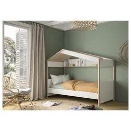 Kinderbett GAMI "HAUSBETT", beige (kastanie natur nachbildung, wei&szlig;, kastanie natur nachbildung, wei&szlig;, kastanie natur nachbildung, wei&szlig;), B:104,2cm H:165cm L:212cm, Betten, Kinderbett