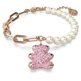 Armband Swarovski "TEDDY" Gr. M, rosa (ros&eacute;goldfarben, rosa, wei&szlig;, rosa), Armb&auml;nder, Damen, M, Metall Perlen, Metall, Perlen, Armband, mit Swarovski Kristall - mit Swarovski Perle