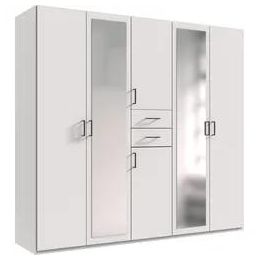 Dreht&uuml;renschrank wimex "Dillingen", wei&szlig;, B:225cm H:208cm T:58cm, Holzwerkstoff, Schr&auml;nke, Dreht&uuml;renschrank, Schubladen auf bequemer Zugriffsh&ouml;he, mit Spiegel