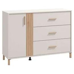 Kommode Home Affaire "Belfort Schubladenkommode Sideboard 3 Schubladen und 1 T&uuml;r", wei&szlig; (cashmere), B:125cm H:90cm T:40cm, Spanplatte, Sideboards, Kommode, 125x40x90, FSC-zertifizierter Holzwerkstoff, Trendfarbe cashmere