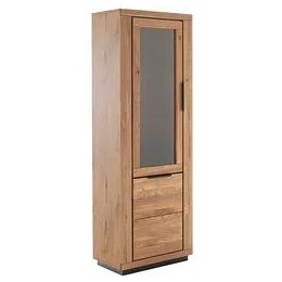 Vitrine MCA LIVING "GRENO Vitrine Links/Rechts", beige (naturfarben), B:72cm H:200cm T:40cm, Holzwerkstoff, Massivholz, Schr&auml;nke, Vitrine, universell rechts oder links