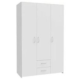 Dreht&uuml;renschrank FORTE "Econobox", wei&szlig;, B:119,4cm H:190,5cm T:54,4cm, Schr&auml;nke, Dreht&uuml;renschrank, Dreht&uuml;renschrank, zeitloses Design mit alufarbigen Griffen.
