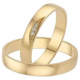 Trauring Firetti "Schmuck Geschenk Gold 375 Hochzeit Ehering "LIEBE" Gr. 21, gold (gelbgoldfarben), Fingerringe, Damen, 21, 0,02 SI = kleine Einschl&uuml;sse mit Brillanten, Gelbgold 375, 3,5mm, Trauring, Made in Germany, wahlweise mit oder ohne Brillanten