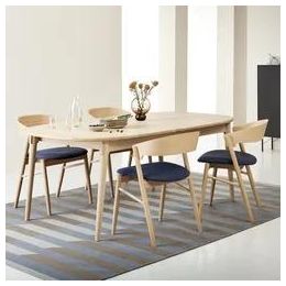 Esstisch HAMMEL FURNITURE "Findahl by Hammel Miro Designtisch", beige (eiche natur geseift), B:184cm H:72cm T:106cm, Tische, Esstisch, 184x106 cm, aus massivem Eichenholz, mit Verl&auml;ngerungsfunktion