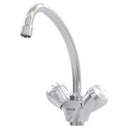Waschtischarmatur Stiebel Eltron "TWS-W", silber (verchromt), B:15,5cm H:8cm T:26cm, Armaturen, drucklos, f. offene Warmwasserspeicher/Untertischboiler 5l Niederdruck