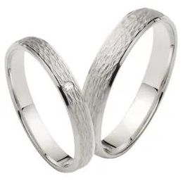 Trauring Firetti "Schmuck Geschenk Gold 750 Hochzeit Ehering "LIEBE" Gr. 54, wei&szlig; (wei&szlig;goldfarben), Fingerringe, Damen, 54, ohne Brillant, Wei&szlig;gold 375, 4mm, Trauring, Made in Germany, wahlweise mit oder ohne Brillant