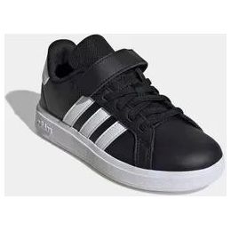 Sneaker Adidas SPORTSWEAR "GRAND COURT 2.0 KIDS", M&auml;dchen, Gr. 35, schwarz-wei&szlig; (core schwarz, cloud wei&szlig;, core schwarz), Synthetik, Textil, Schuhe Sneaker, mit Klettverschluss, f&uuml;r Kinder