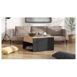 Couchtisch Home Affaire "Taranto Kaffeetisch, 80 cm, quadratische Form, modern design", schwarz (schwarz, artisan eiche), B:80cm H:45cm T:80cm, Tische, Couchtisch, h&ouml;henverstellbar Tischplatte, geschlossenes Fach, schwarz oder wei&szlig;