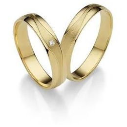 Trauring Firetti "Schmuck Geschenk Gold 375 Hochzeit Ehering "LIEBE" Gr. 55, gold (gelbgoldfarben), Fingerringe, Damen, 55, ohne Brillant, Gelbgold 375, 4mm, Trauring, Made in Germany, wahlweise mit oder ohne Brillant