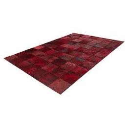 Teppich Arte Espina "Voila 100", rot, B:200cm H:5mm L:290cm, Rindsleder, Teppiche, Teppich, handgen&auml;hter Flachflor-Teppich im Patchwork-Design.