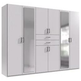 Dreht&uuml;renschrank wimex "Dillingen", wei&szlig;, B:270cm H:208cm T:58cm, Holzwerkstoff, Schr&auml;nke, Dreht&uuml;renschrank, Schubladen auf bequemer Zugriffsh&ouml;he, mit Spiegel