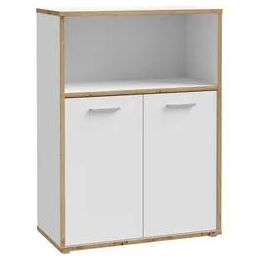 Kommode FORTE "Keflav", wei&szlig; (wei&szlig;, artisan eiche), B:84,5cm H:115,1cm T:41,5cm, Spanplatte, Sideboards, Kommode, Breite 84,5 cm