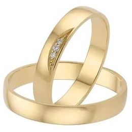 Trauring Firetti "Schmuck Geschenk Gold 375 Hochzeit Ehering "LIEBE" Gr. 17, gold (gelbgoldfarben), Fingerringe, Damen, 17, 0,02 SI = kleine Einschl&uuml;sse mit Brillanten, Gelbgold 585, 3,5mm, Trauring, Made in Germany, wahlweise mit oder ohne Brillanten