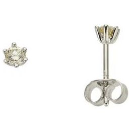 Paar Ohrstecker Firetti "Schmuck Geschenk Gold 750 Ohrschmuck Solit&auml;r", wei&szlig; (wei&szlig;goldfarben), Ohrringe, Damen, 4,2mm, 0,25 P2 = erkennbare Einschl&uuml;sse, Diamanten Wei&szlig;gold 585, Diamanten, Wei&szlig;gold 585, mit Brillant - Krappenfassung