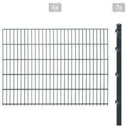 Doppelstabmattenzaun Arvotec "ESSENTIAL 103 zum Einbetonieren", grau (anthrazit), H:103cm, Kunststoff, Stahl, Zaunelemente, Zaunh&ouml;he 103 cm, Zaunl&auml;nge 2 - 60 m