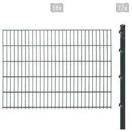 Doppelstabmattenzaun Arvotec "ESSENTIAL 103 zum Einbetonieren", grau (anthrazit), H:103cm, Kunststoff, Stahl, Zaunelemente, Zaunh&ouml;he 103 cm, Zaunl&auml;nge 2 - 60 m