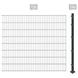 Einstabmattenzaun Arvotec "ESSENTIAL 160 zum Einbetonieren", grau (anthrazit), H:160cm, Kunststoff, Stahl, Zaunelemente, Zaunh&ouml;he 160 cm, Zaunl&auml;nge 2 - 60 m
