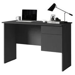 Schreibtisch Home Affaire "Essential, Schreibtisch, kleiner Computertisch, B&uuml;rotisch f&uuml;r B&uuml;ro", schwarz (anthrazit matt), B:110cm H:75cm T:50cm, Tische, Schreibtisch, mit 1 T&uuml;r,1 Schublade, Arbeitsplatte Breite 110 cm