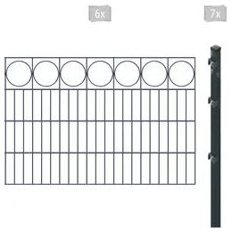 Doppelstabmattenzaun Arvotec "ESSENTIAL 80 zum Einbetonieren "Ring" mit Zierleiste", grau (anthrazit), H:80cm, Kunststoff, Stahl, Zaunelemente, Zaunh&ouml;he 80 cm, Zaunl&auml;nge 2 - 60 m