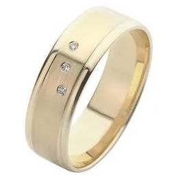 Trauring Firetti "Schmuck Geschenk Gold 375 Hochzeit Ehering Trauring "LIEBE" Gr. 16,5, gold (gelbgoldfarben), Fingerringe, Damen, 16,5, 0,02 SI = kleine Einschl&uuml;sse mit Brillanten, Gelbgold 375, 6mm, Trauring, Made in Germany, wahlweise mit oder ohne Brillanten