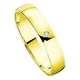 Trauring Firetti "Schmuck Geschenk Gold Hochzeit Ehering Trauring "LIEBE" Gr. 17,5, gold (gelbgoldfarben), Fingerringe, Damen, 17,5, 0,01 SI = kleine Einschl&uuml;sse mit Brillant, Gelbgold 585, 4mm, Trauring, Made in Germany, wahlweise mit oder ohne Brillant