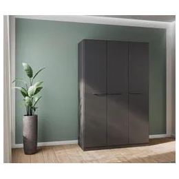 Dreht&uuml;renschrank Rauch "Kleiderschrank Schrank Garderobe Garderobenschrank Stauraumwunder MODI", grau (graumetallic), B:136cm H:210cm T:54cm, Holzwerkstoff, Schr&auml;nke, Dreht&uuml;renschrank, optional mit Spiegel MADE IN GERMANY