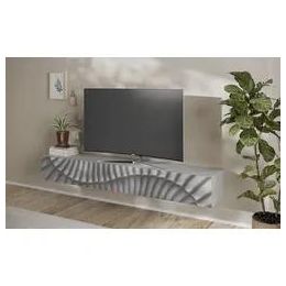 TV-Board OTTO HOME "Snake, Schwebe-Lowboard, TV-Schrank, Media-Board, Breite 210 cm", grau (beton mit siebdruck), B:210cm H:28cm T:30cm, Sideboards, TV-Board, mit Siebdruck-Front, 1 Klappe, wandh&auml;ngend, stilvoll & funktional