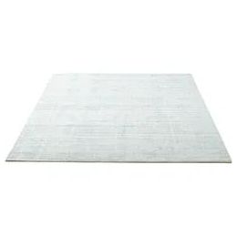 Teppich Theko "Boston UNI", silber (silberfarben), B:190cm H:13mm L:290cm, Viskose, Teppiche, Teppich, Handwebteppich, meliert, weiche Qualit&auml;t, 60% Viskose, handgewebt