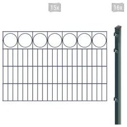 Doppelstabmattenzaun Arvotec "EXCLUSIVE 80 zum Einbetonieren "Ring" mit Zierleiste", grau (anthrazit), H:80cm, Kunststoff, Stahl, Zaunelemente, Zaunh&ouml;he 80 cm, Zaunl&auml;nge 2 - 60 m