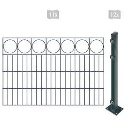 Doppelstabmattenzaun Arvotec "EASY 80 zum Aufschrauben "Ring" mit Zierleiste", grau (anthrazit), H:80cm, Kunststoff, Stahl, Zaunelemente, Zaunh&ouml;he 80 cm, Zaunl&auml;nge 2 - 60 m