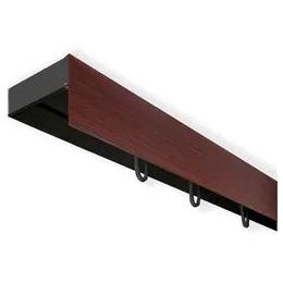 Gardinenschiene SN DECO GROUP "Vorhangschiene SH mit Blende" Gr. 9, rot (schwarz, mahagonifarben), L:450cm T:4,7cm, Kunststoff, Gardinenstangen, Gardinenschiene