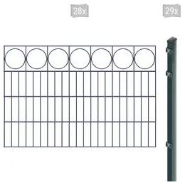 Doppelstabmattenzaun Arvotec "EXCLUSIVE 80 zum Einbetonieren "Ring" mit Zierleiste", grau (anthrazit), H:80cm, Kunststoff, Stahl, Zaunelemente, Zaunh&ouml;he 80 cm, Zaunl&auml;nge 2 - 60 m