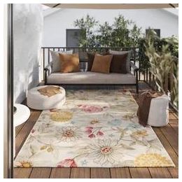 Outdoorteppich Wecon Home "Abloom", bunt (beige,gelb,rot), B:200cm H:5mm L:290cm, Polypropylen, Teppiche, Outdoorteppich, L&auml;ufer, f&uuml;r Innen & Au&szlig;en, pflegeleicht, Hoch-Tief Effekt