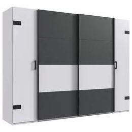 Kleiderschrank wimex "Stockholm, rustikale Optik im Industrial Design, Made in Germany", wei&szlig; (wei&szlig;, graphitfarben), B:270cm H:210cm T:65cm, Schr&auml;nke, Kleiderschrank, 270x65x210cm, viel Stauraum durch 2 Kleiderstangen und 10 Einlegeb&ouml;den